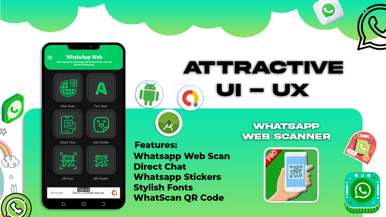 Whats scan ,sticker, chat, QR Scanner & generator, daul whatsapp, clone whatsapp GB web, direct ...